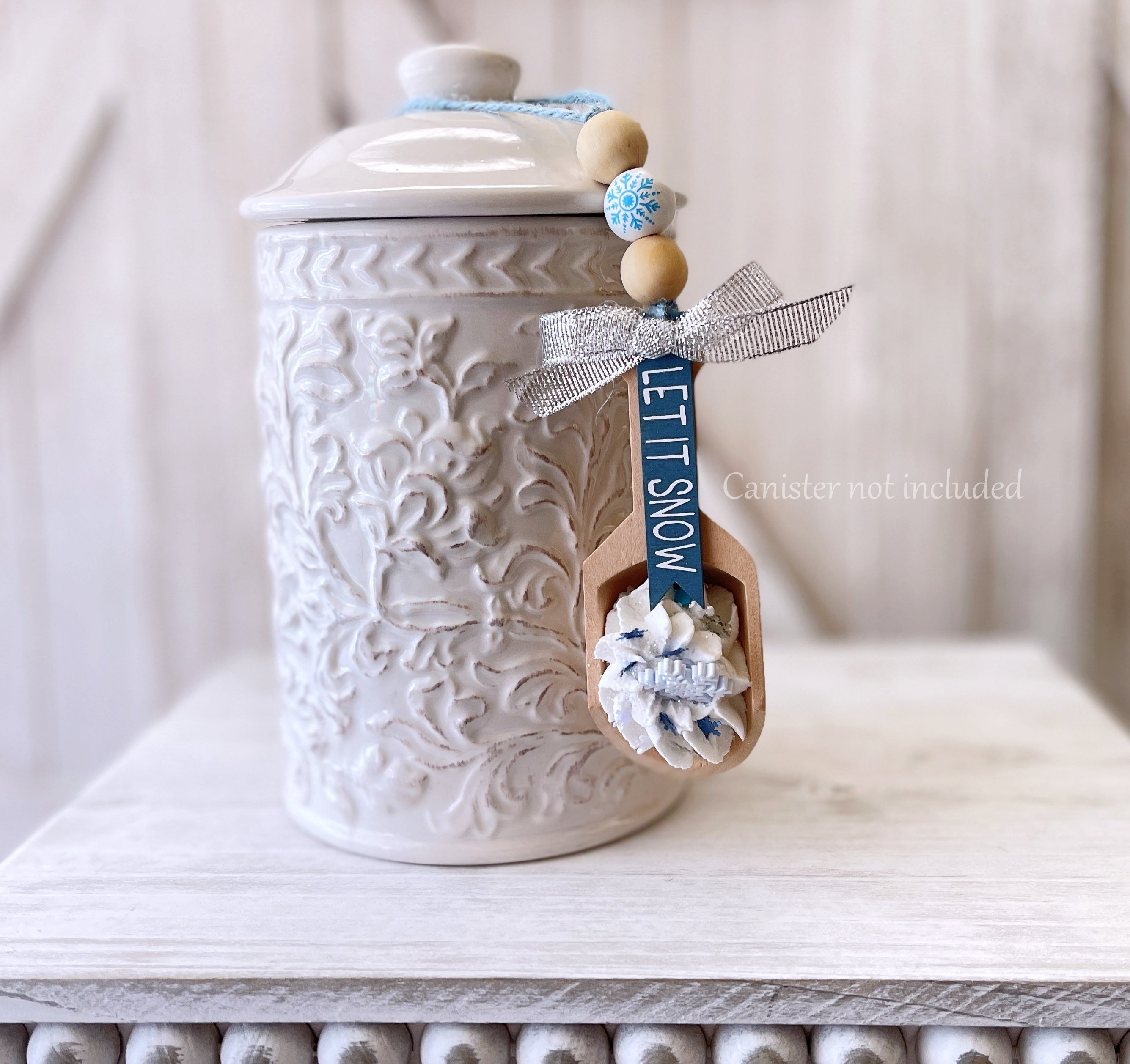 Snowflake scoop, Christmas decor, Tiered tray decor, Decorative scoop ...