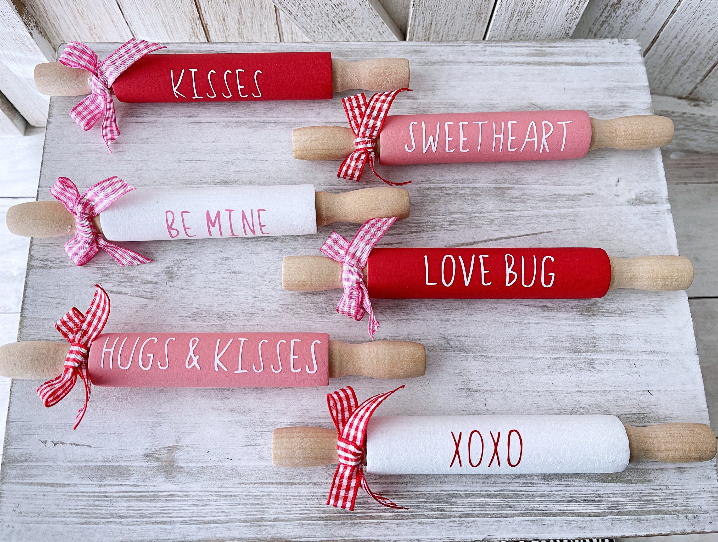 Valentines rolling pins, Valentine's day decor, Tiered tray decor, Tab ...